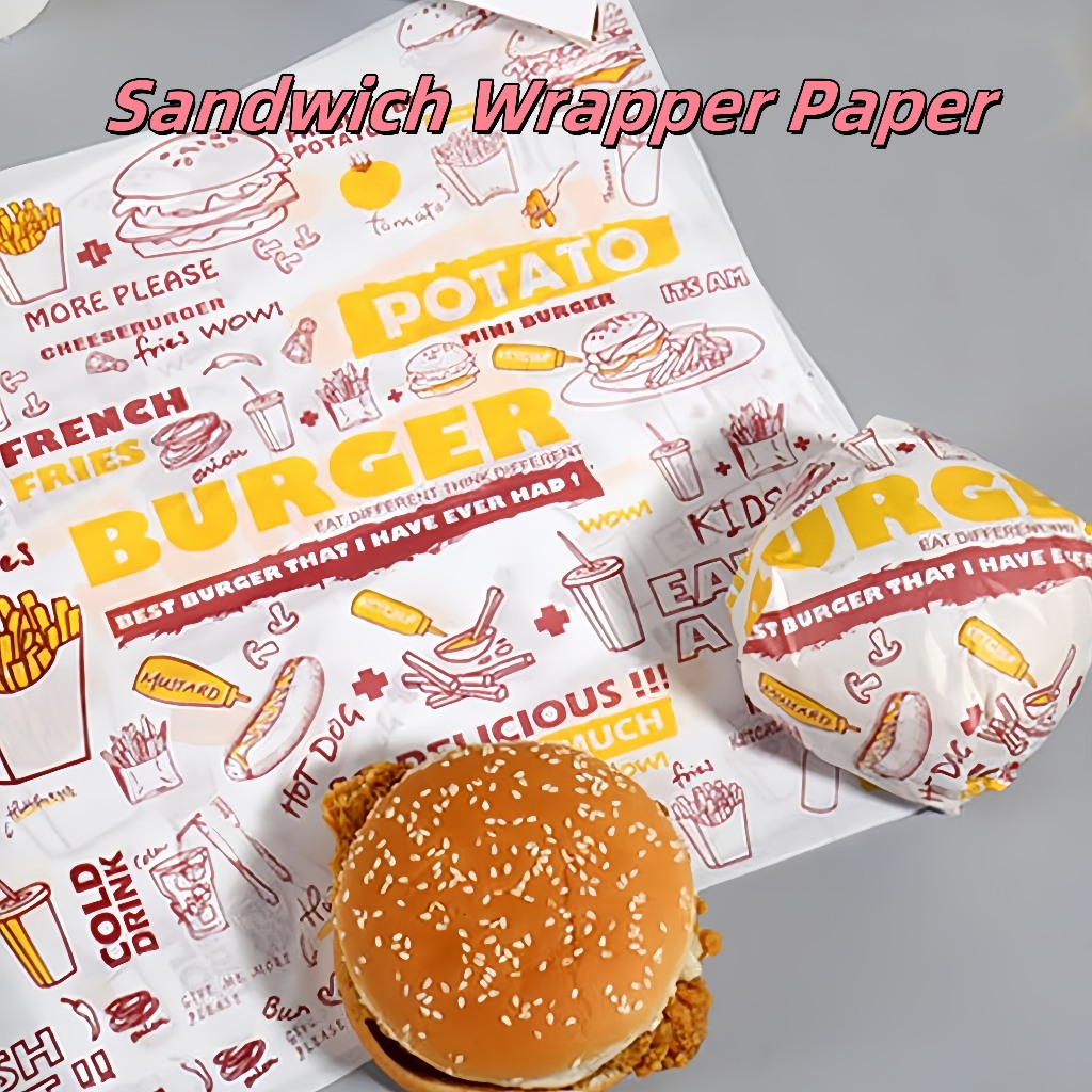 100pcs Sandwich Wrapper Paper Kitchen Baking Wax Paper BBQ Oil ...