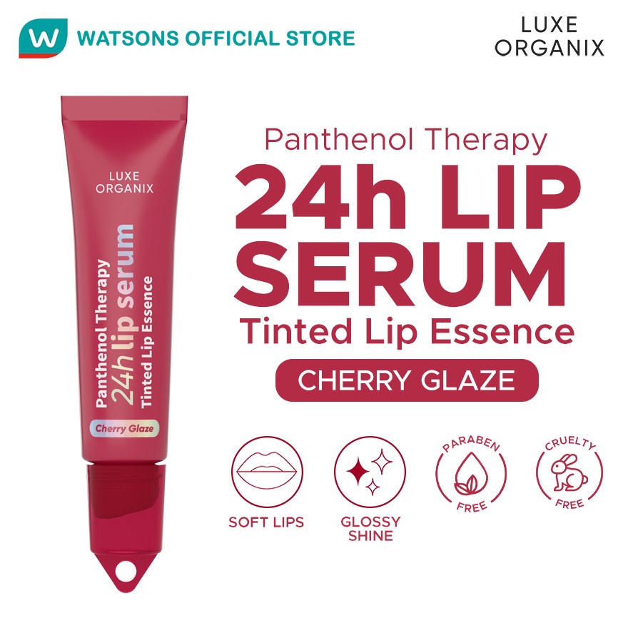 LUXE ORGANIX Panthenol Therapy 24H Lip Serum Tinted Lip Essence Cherry Glaze 10g | Shopee ...