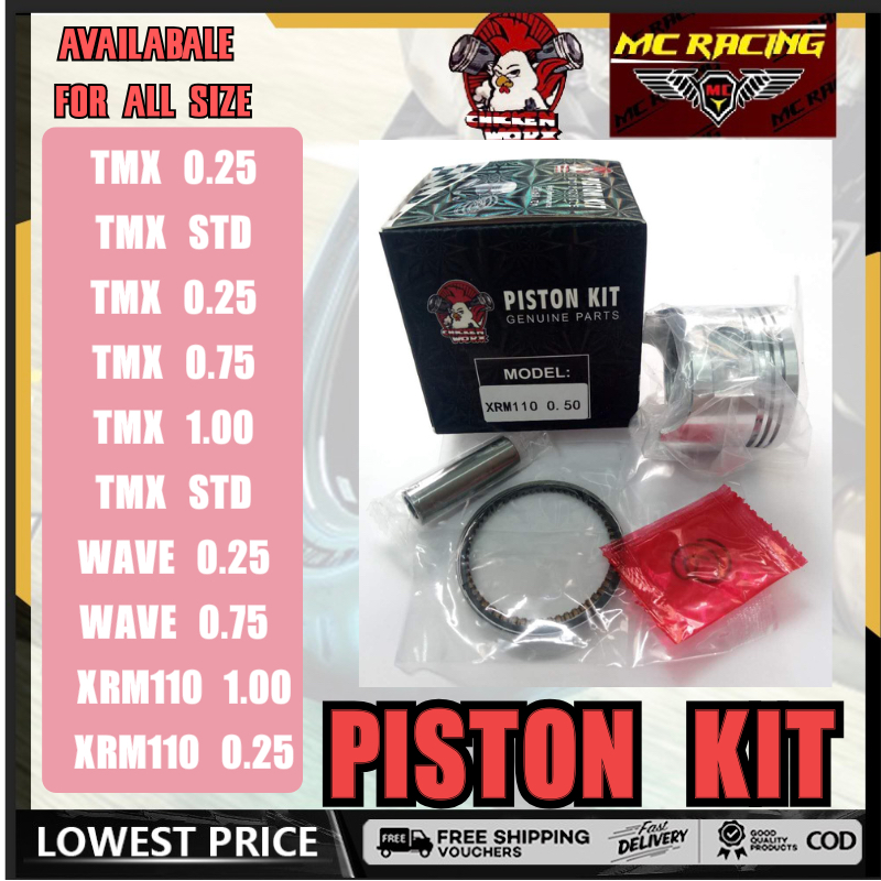 CHICKEN WORX MOTORPARTS PISTON KIT FOR XRM/TMX/WAVE (WHOLESALE PRICE ...