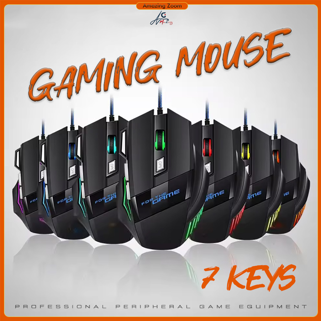 Professional Wired Gaming Mouse 7 Button 5500 DPI LED Optical USB Gamer ...