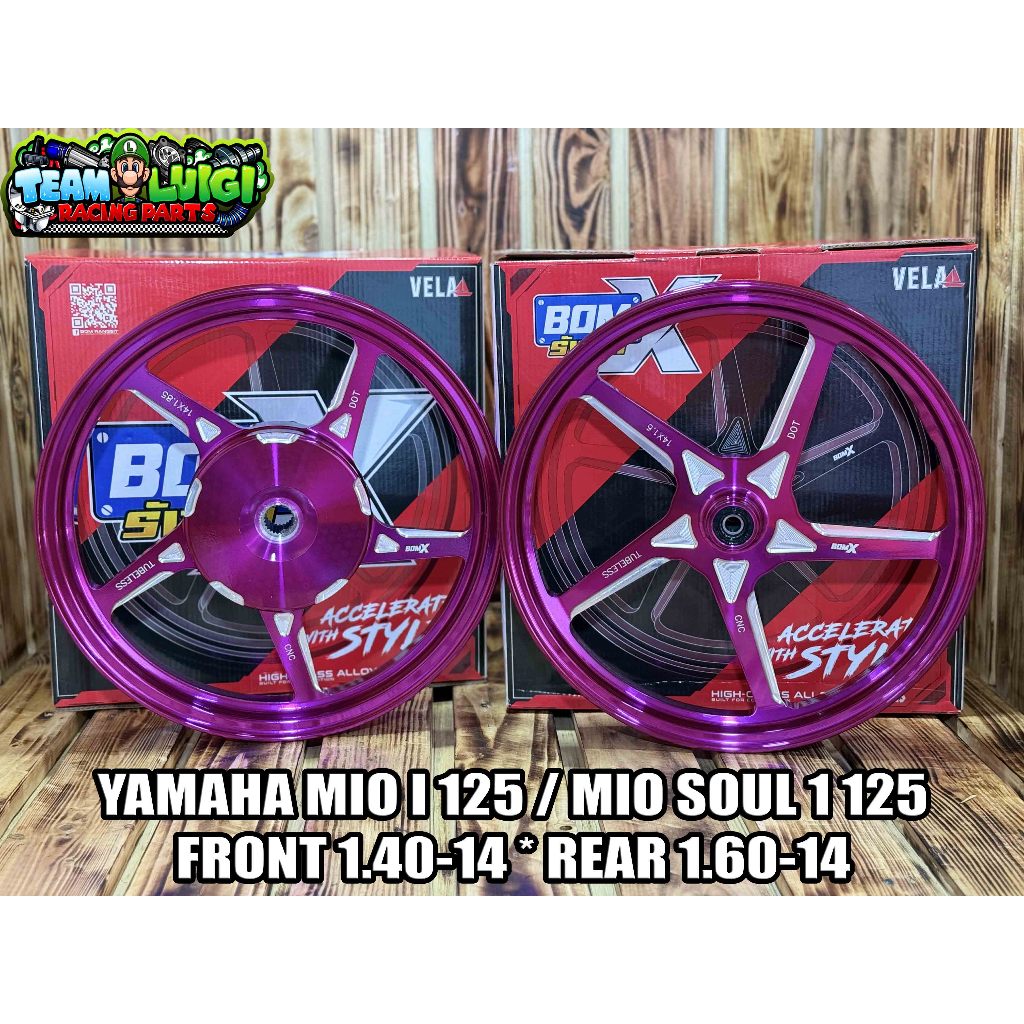 BOM X VELA CNC MAGS 14s 5 SPOKES YAMAHA MIO I 125 / MIO SOUL I 125 (100 ...