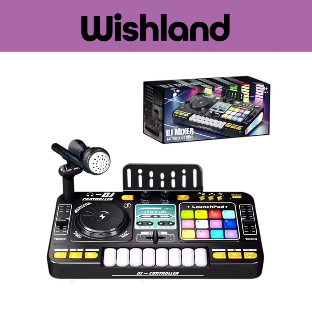 DJ Mixer Ages 3+ Turntable Bluetooth Mixer with Pads and Microphone Toy ...