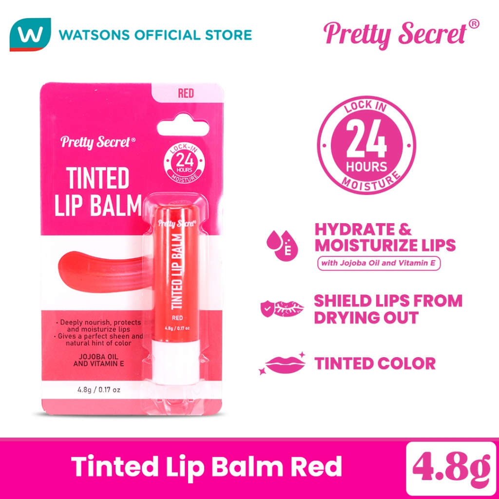 PRETTY SECRET Tinted Lip Balm Red With 8-hour Moisture 4.8g | Shopee ...