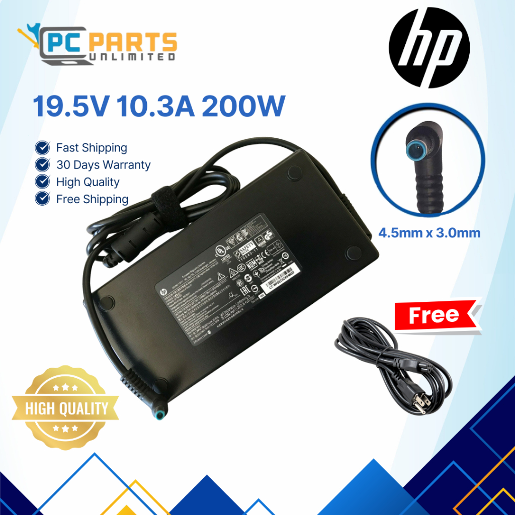 200W HP Laptop Charger Adapter 19.5V 10.3A W2F75AA TPN-LA21 L73385-001 ...