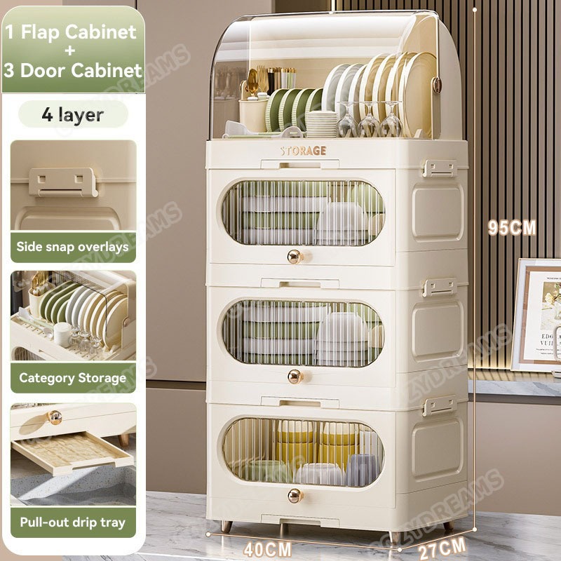 Plastic Dish Cabinet Foldable Dish Drainer Drying Rack Aesthetic With ...