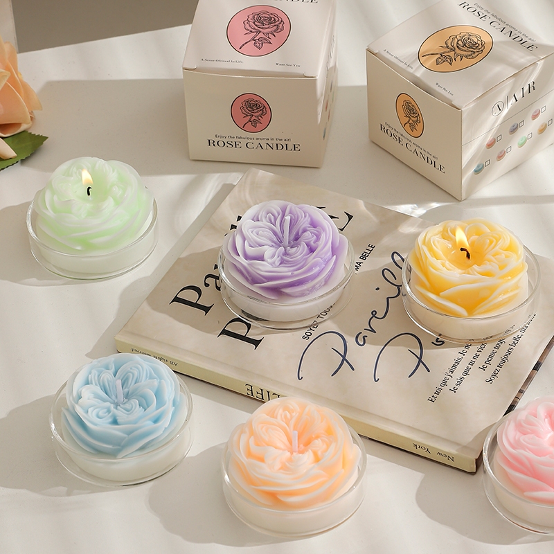 Rose Flower Scented Candle Home Aromatherapy Festival Souvenir Birthday ...