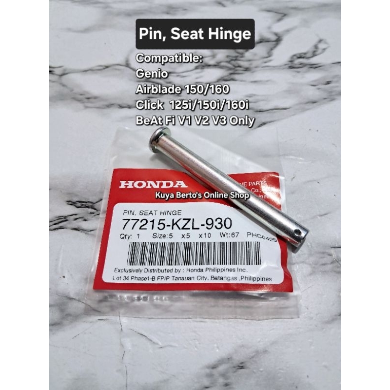 Honda Genuine Parts | Pin Seat Hinge 77215-KZL-930 Beat Fi, Genio ...