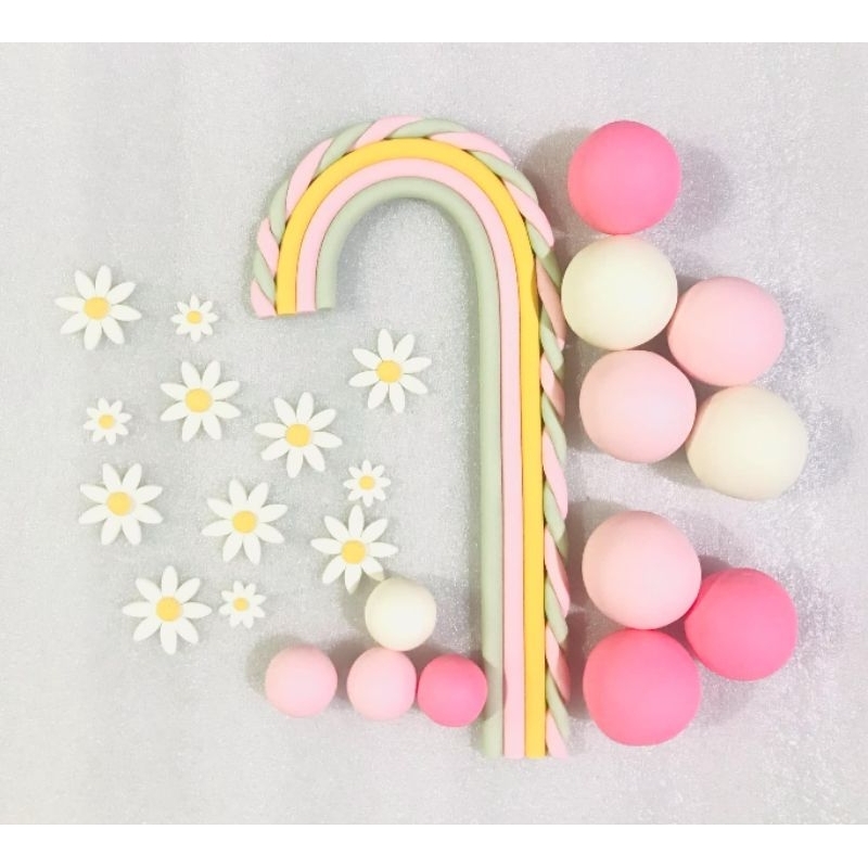 rainbow / boho - customized - edible fondant cake topper | Shopee ...