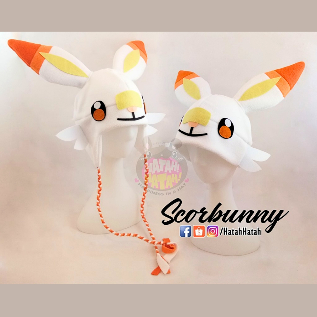 [Hatah Hatah] Scorbunny Hat Pokemon Gen 8 Starter | Shopee Philippines
