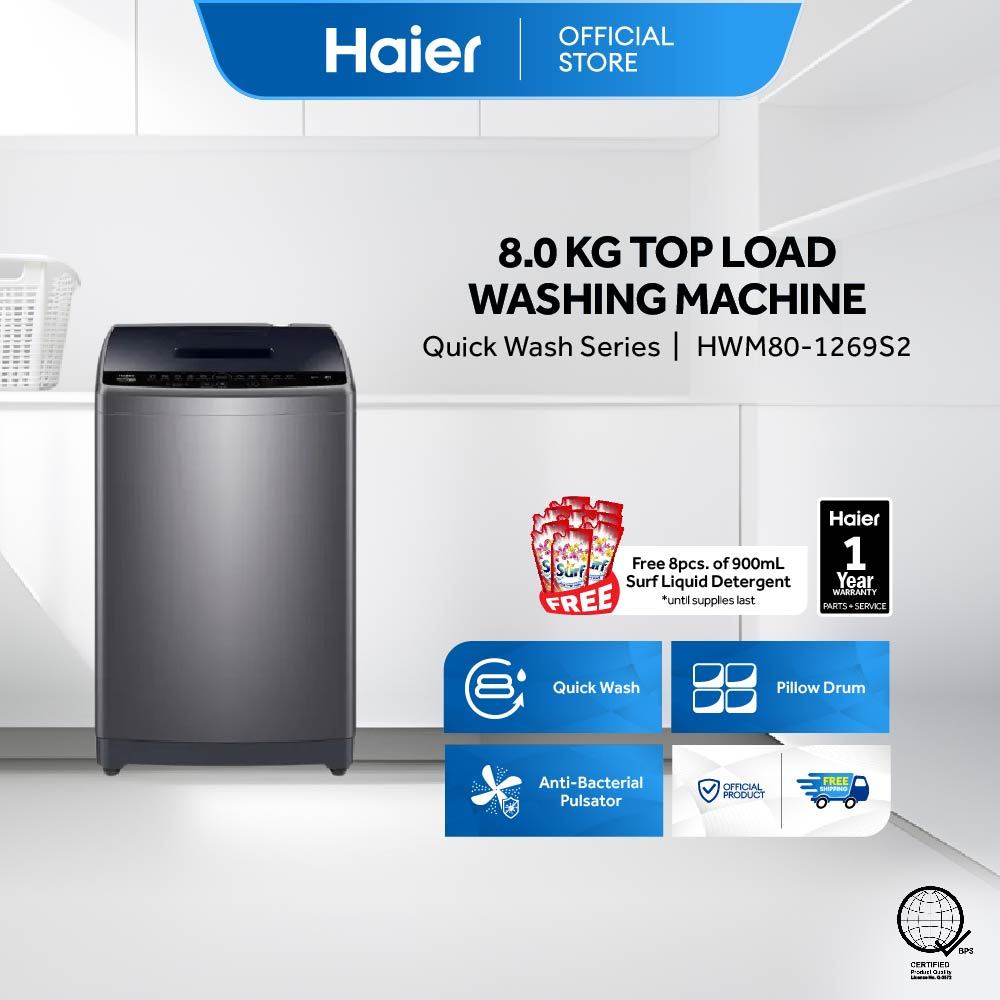 [NEW] Haier HWM80-1269S2 8kg Quick Wash Fully Automatic Top Load ...
