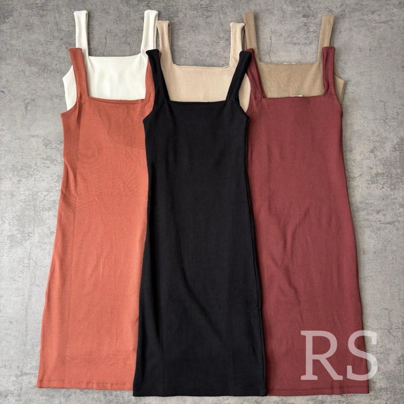 RS Brand Straightneck Bodycon Midi Dress | Shopee Philippines
