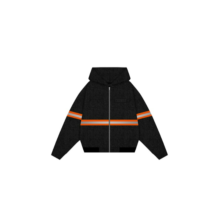 Coziest® "Safety Orange" Denim Jacket in Black Colorway | Shopee ...