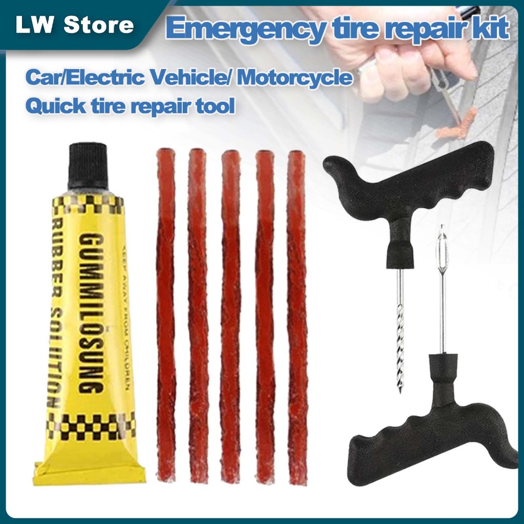 Tire Repair Kit – Universal Auto Motorcycle Tubeless Emergency Repair ...