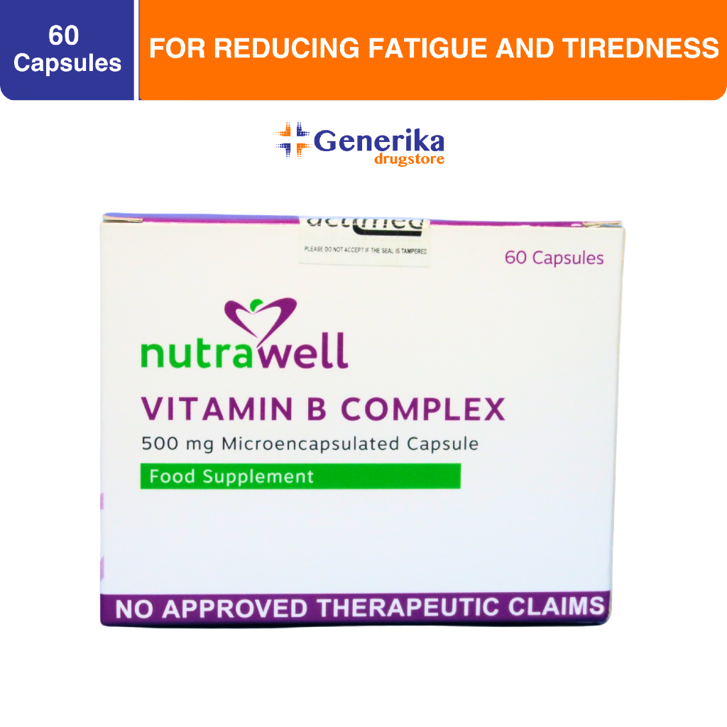 Nutrawell Vitamin B Complex Microencapsulated Capsule 500mg- Pack of 60 ...