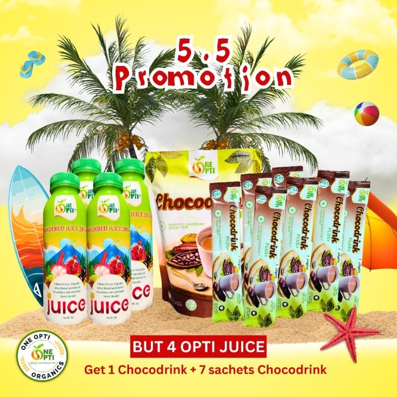 Quadraplets One Opti Juice (Free 1 Chocodrink + 7 Sachet Choco) Bundle ...