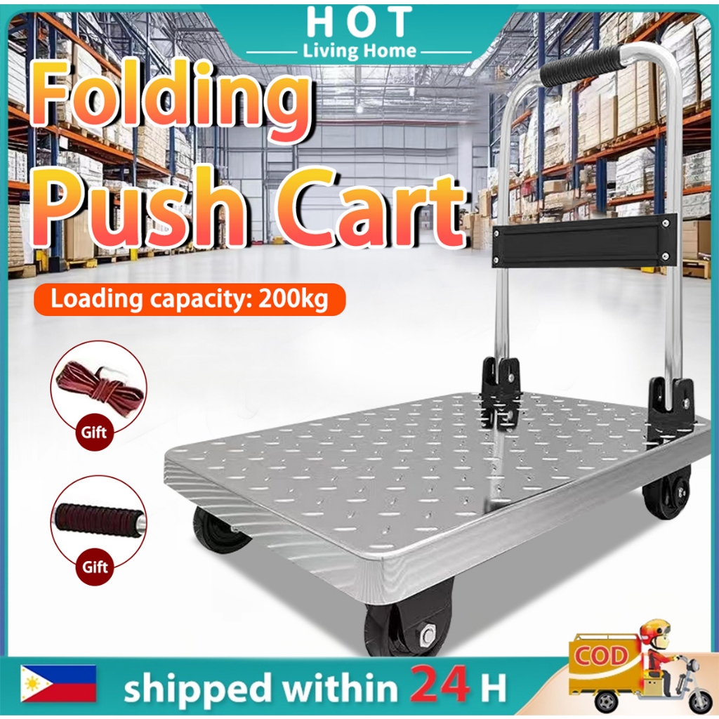 Platform Cart Folding Push Cart Multifunctional Trolley Cart Heavy Hand ...