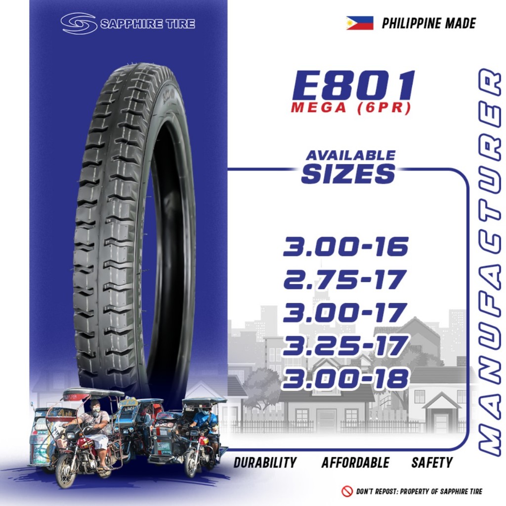 SAPPHIRE TIRE E801 MEGA (Size 16 17 18 ) TUBETYPE | Shopee Philippines