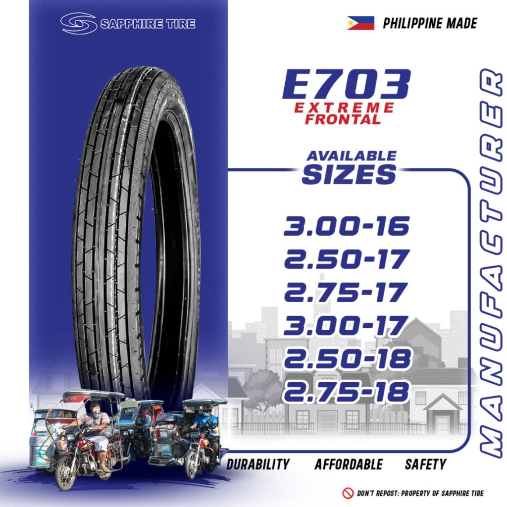 SAPPHIRE TIRE E703 (Size 17 and 18) TUBETYPE | Shopee Philippines