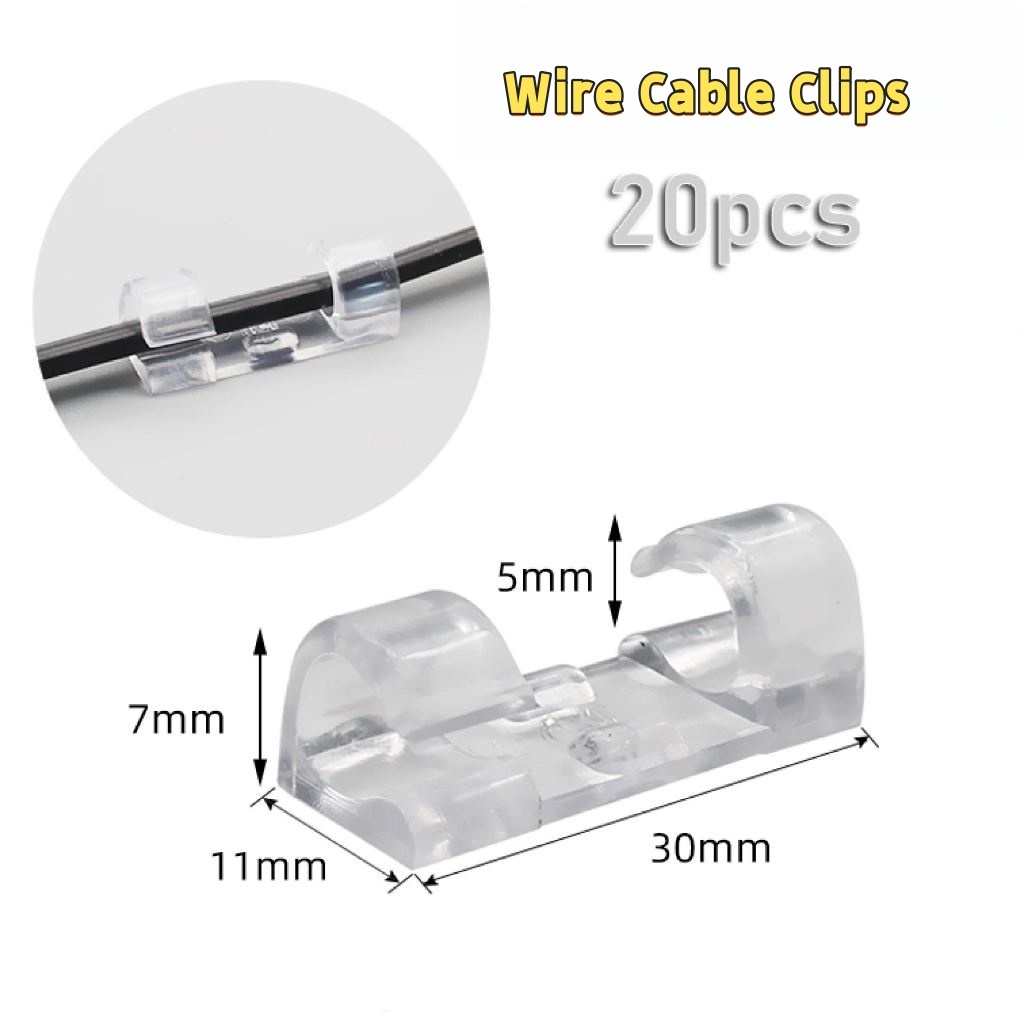 20Pcs/pack Self-Adhesive Plastic Wire Cord Line Cable Clip Cable ...