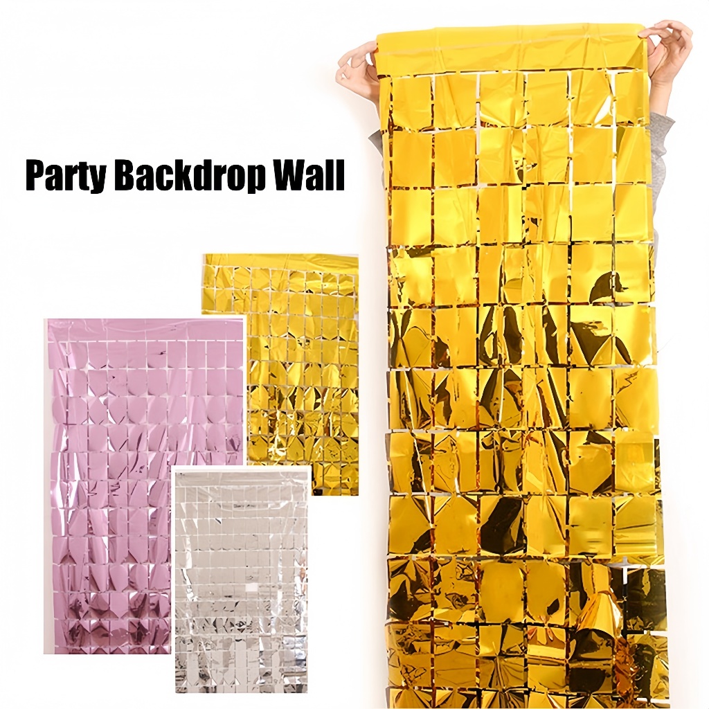 2x1 Meters Foil Curtain Backdrops Party Decorations square Sequin Wall ...