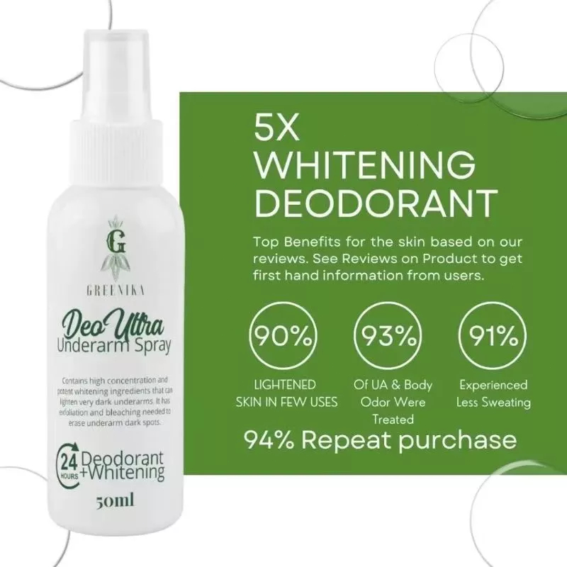 Greenika Deo Ultra Underarm Spray Whitening Skin Armpit Anti Sweat ...