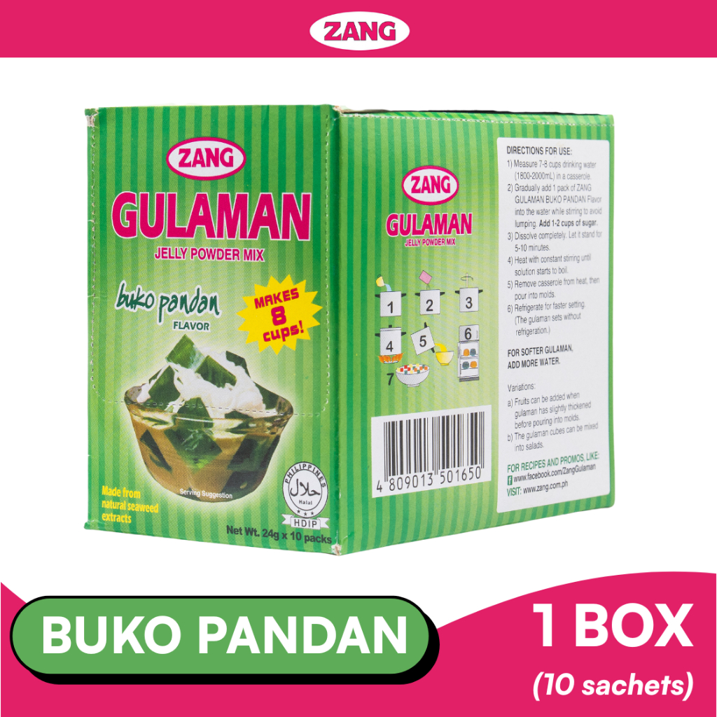 Zang Gulaman Flavored Buko Pandan (24g x 10 sachets) | Shopee Philippines
