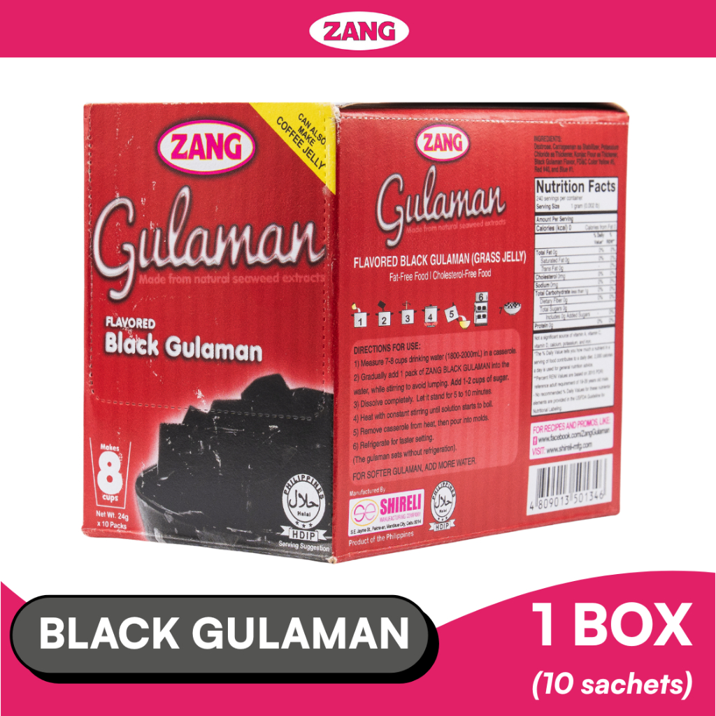 Zang Gulaman Flavored BLACK GULAMAN (24g x 10 sachets) | Shopee Philippines