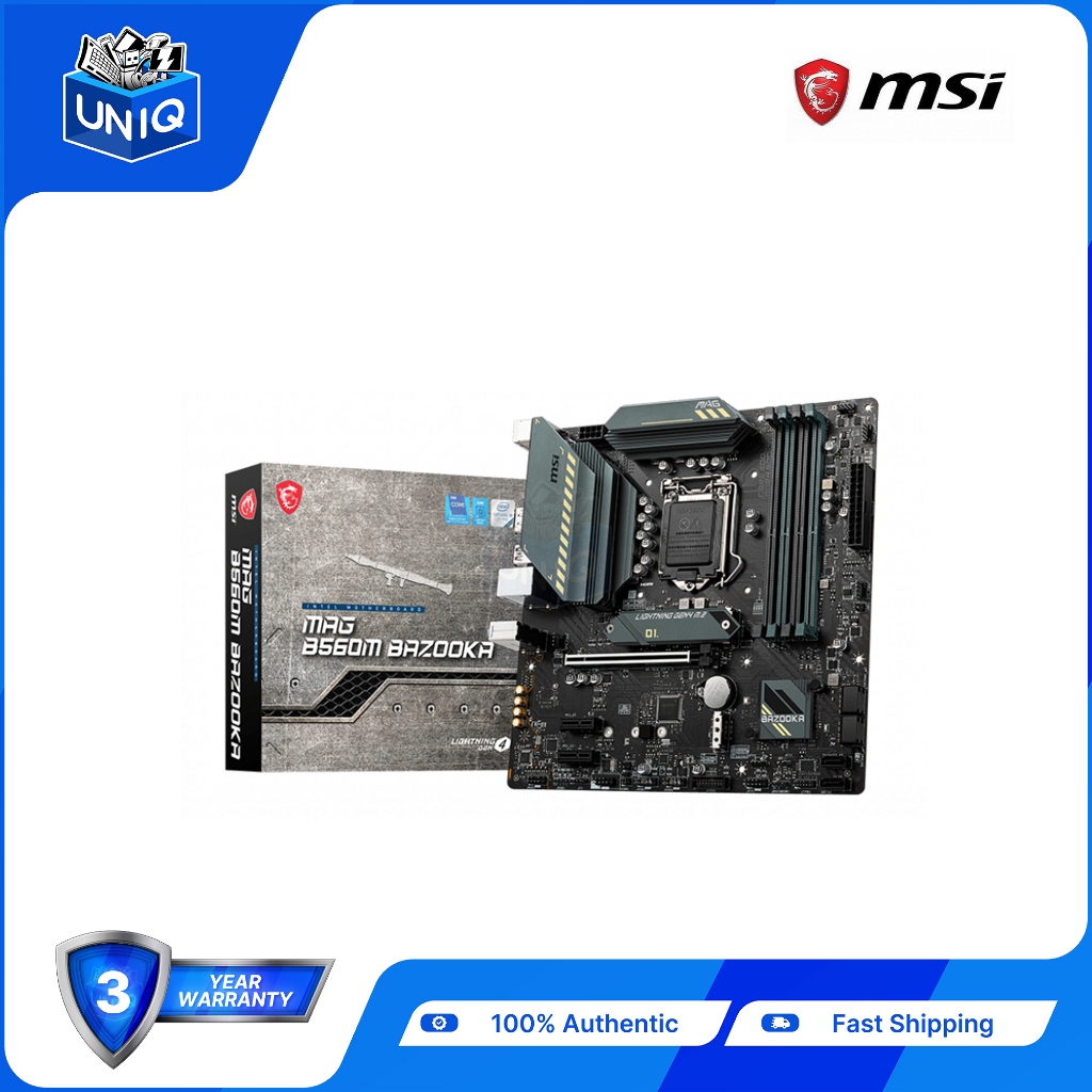 MSI Micro-ATX Motherboard MAG B560M Bazooka, Intel B560 Chipset, 2x M.2 ...