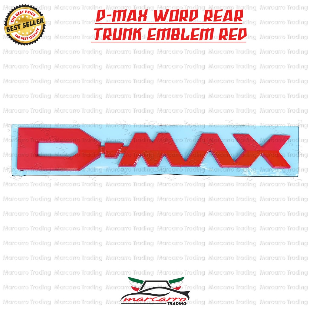 D-Max Word Rear Trunk Emblem / Side emblem for Isuzu D-Max (Red ...