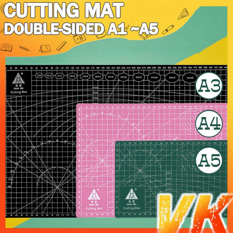 VK Cutting Mat PVC Cut Pad Patchwork A1 A2 A3 A4 Tool Manual Double-sided Self-healing Cutting ...
