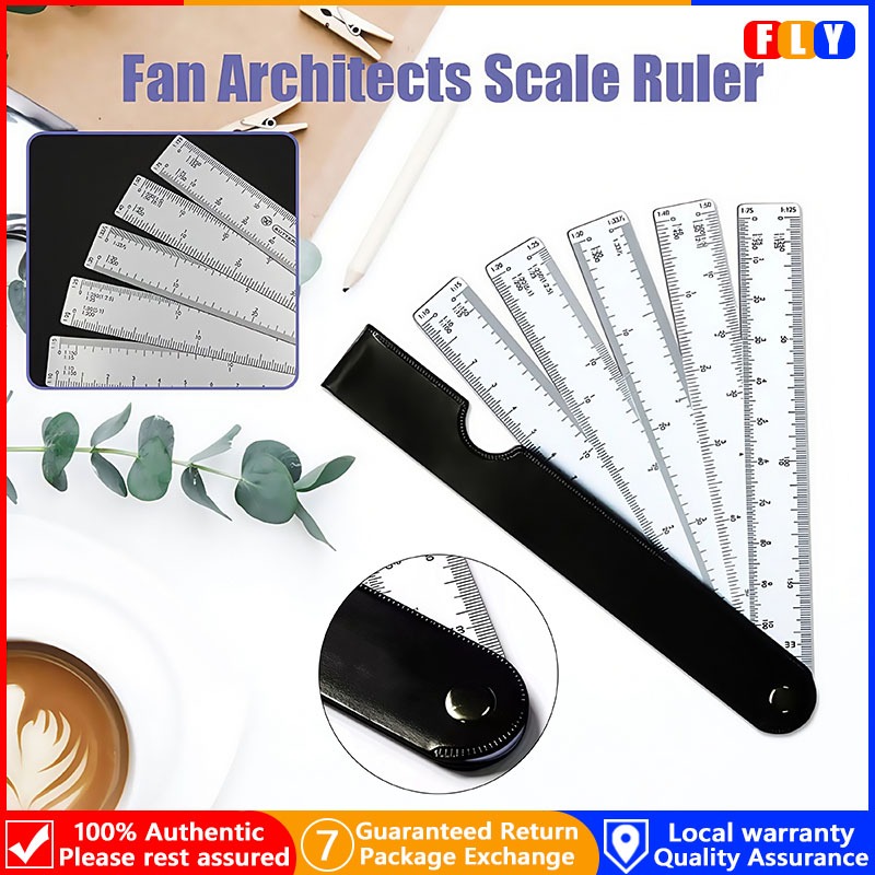 Fan Scale Folding Ruler Multi Ratio Measure Scale for Interior Design ...
