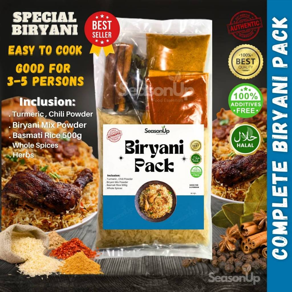Biryani Pack (for 3-5 pax ) Complete Spices + 500g Basmati Rice/Biryani ...