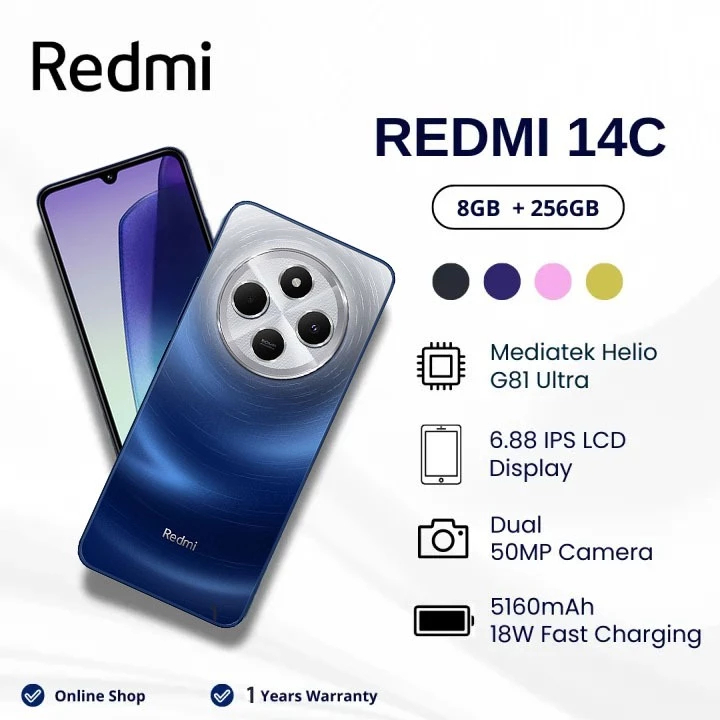 Redmi 14C smartphone (8GB+256GB) screen 6.88 inches battery 5160 mAh ...