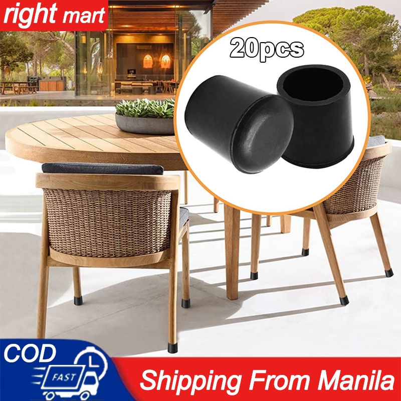 20Pcs Furniture Chair Rubber Foot Cover 19mm Round Rubber Footing Chair ...