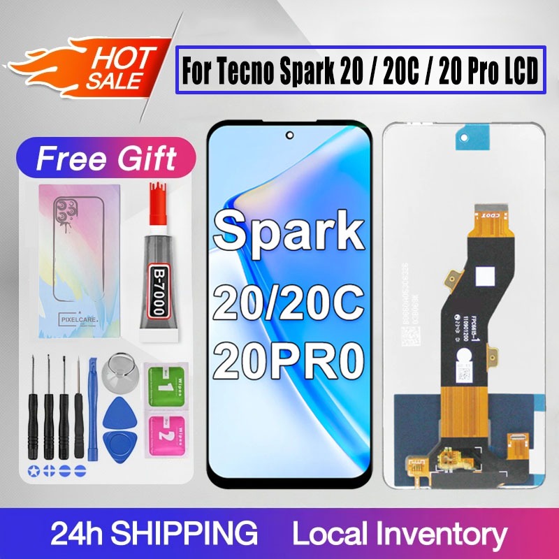 Techparts LCD For Tecno Spark 20 / 20C / 20 Pro + Screen parts + Free ...