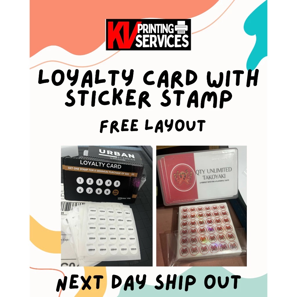 CUSTOMIZED / PERSONALIZED LOYALTY CARD WITH STICKER STAMP | Shopee ...