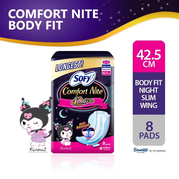 Sofy Comfort Nite Slim Wing Overnight Sanitary Napkin 42.5 cm (8 pads ...