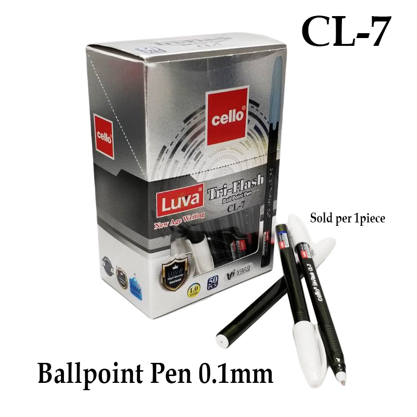 Cello Tri-Flash Ballpoint Pen 0.1mm Triangular Shape Barrel ( sold per ...