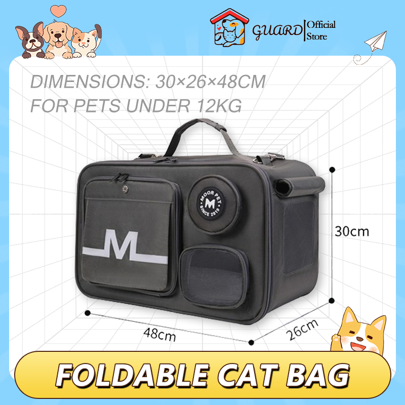 Foldable Breathable Cat Carrier Backpack - Hands-Free Shoulder/Holdable ...