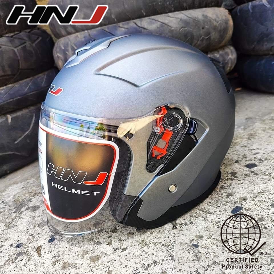 HNJ A4-006 Men's motorcycle half face helmet for women dual visor ...