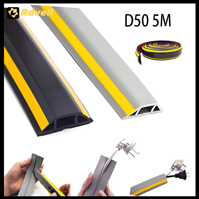 1/5M Flexible Rubber Floor Moulding Cover per meter Wiring Duct Molding ...