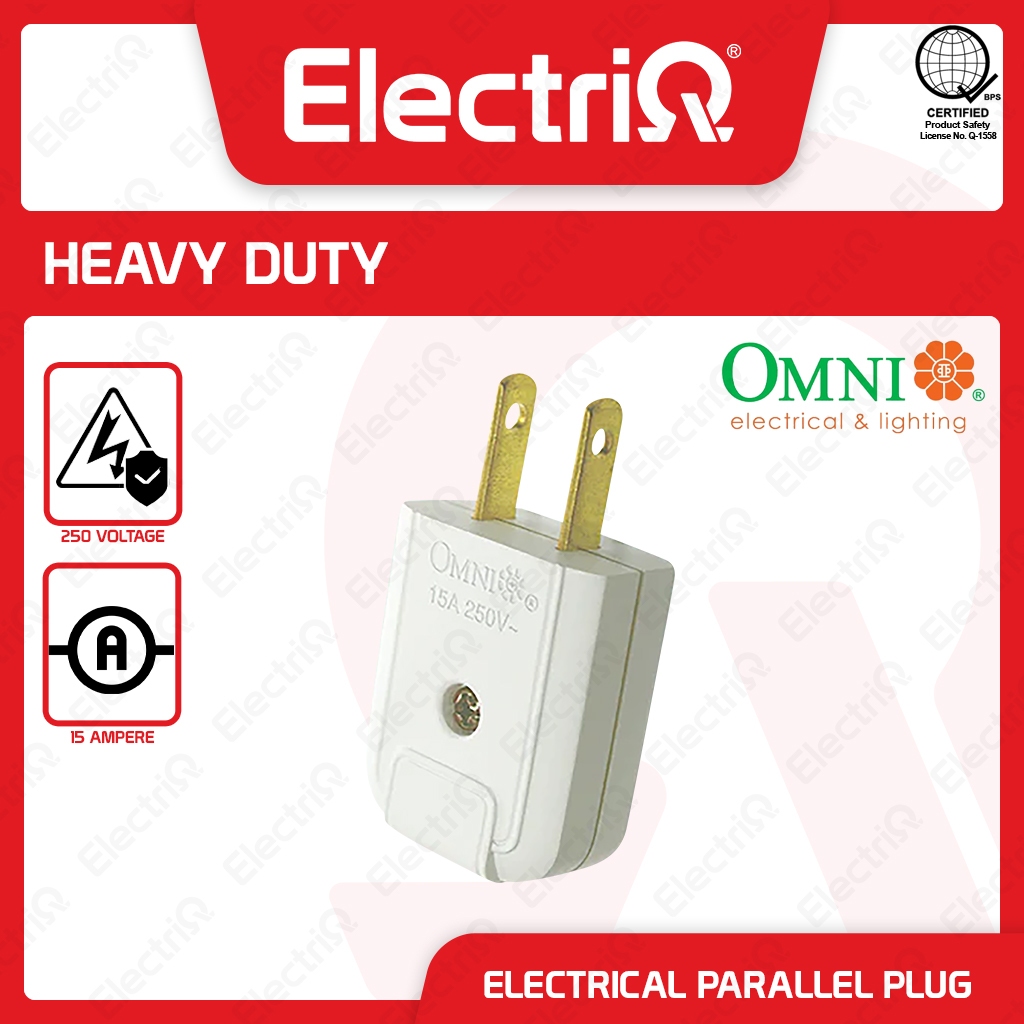 Electriq | Omni Heavy Duty Electrical Parallel Plug in Blister Pack 15A ...