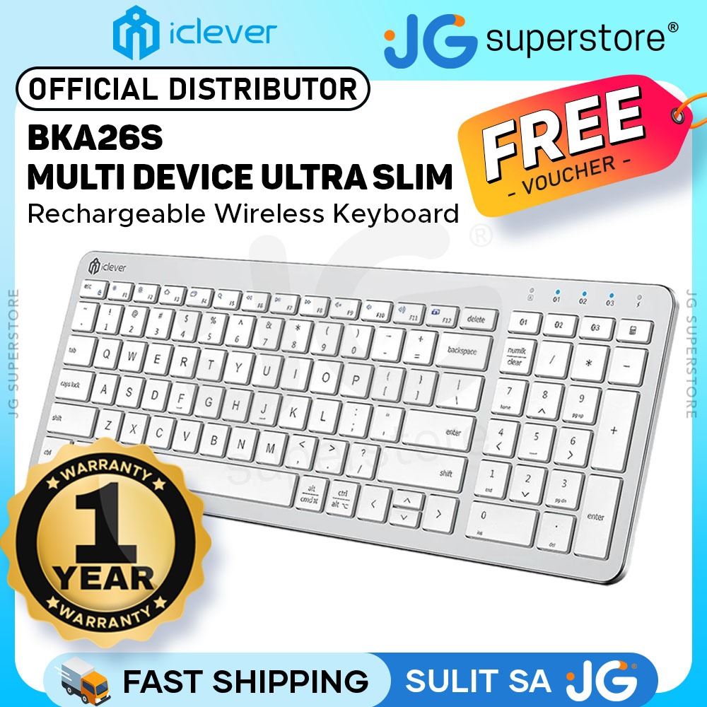 iClever BKA26S 280mAh Multi Device Keyboard Bluetooth 5.1 for iPad iPhone Mac iOS Android ...