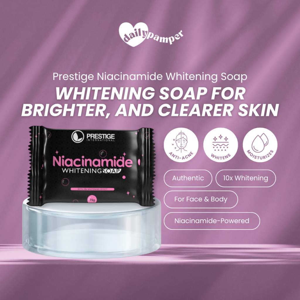 Prestige Niacinamide Whitening Soap Bar 10x Skin Brightening Anti-Acne ...