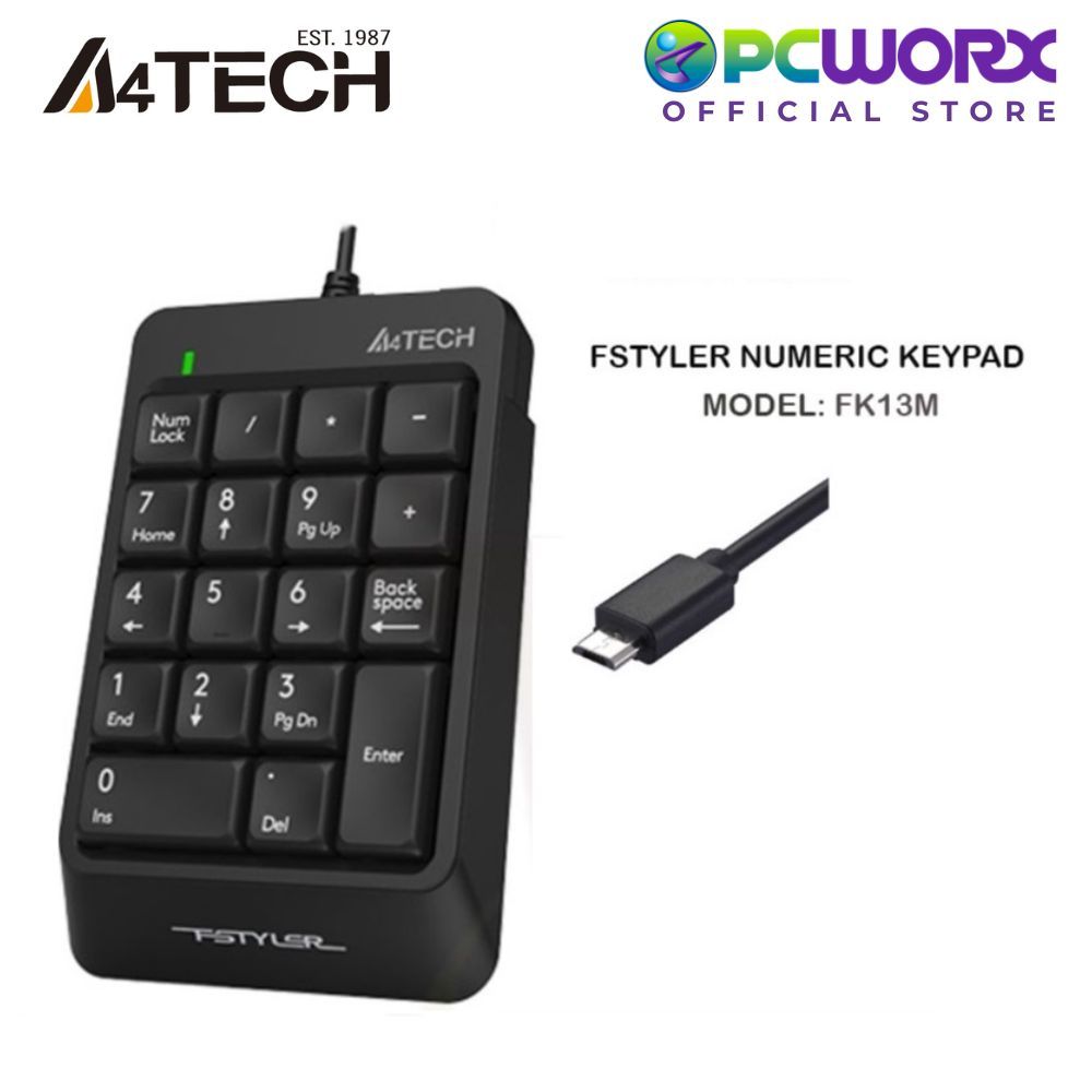 A4Tech FK13M Fstyler Wired Numeric Keypad Micro USB | Shopee Philippines
