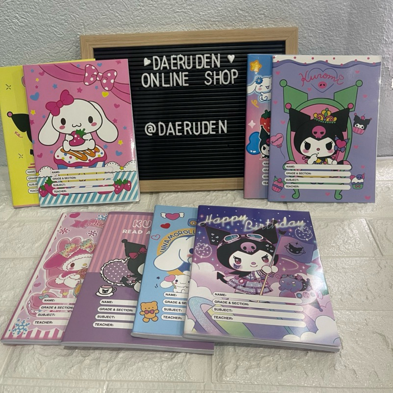 Sanrio Characters Writing Notebook with Name Label (Kuromi Cinnamoroll ...
