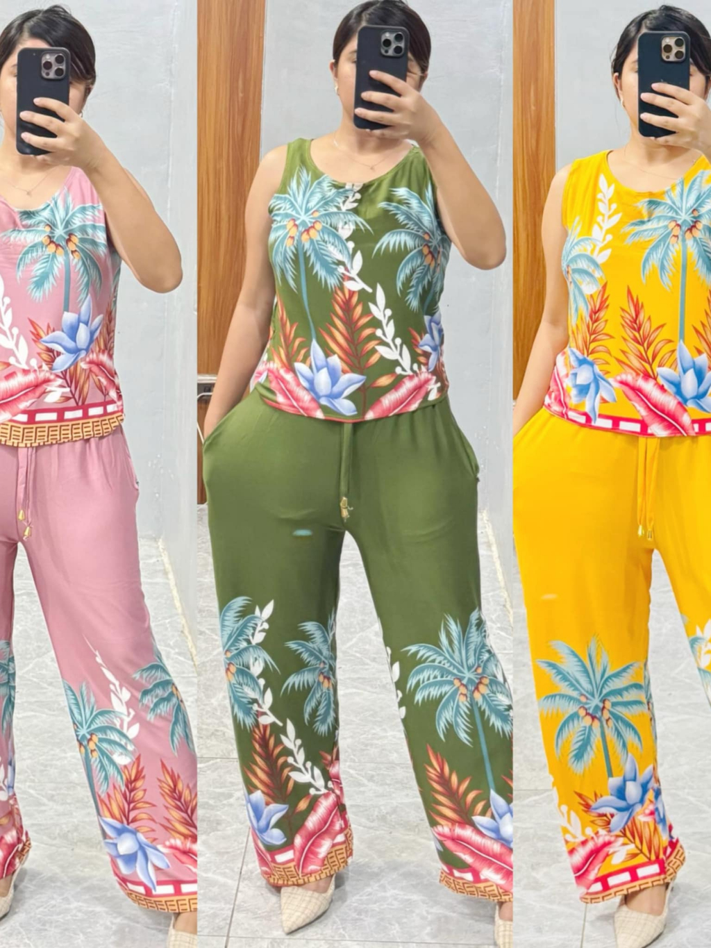 CHALLIS TERNO PANTS SANDO FIT UP TO XL (chps) | Shopee Philippines