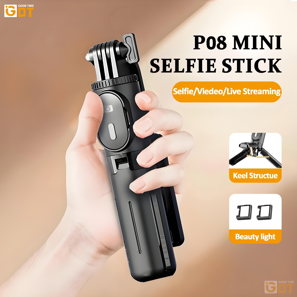GDT P08 Selfie Stick Mini Tripod With Bluetooth Remote Fill Light ...