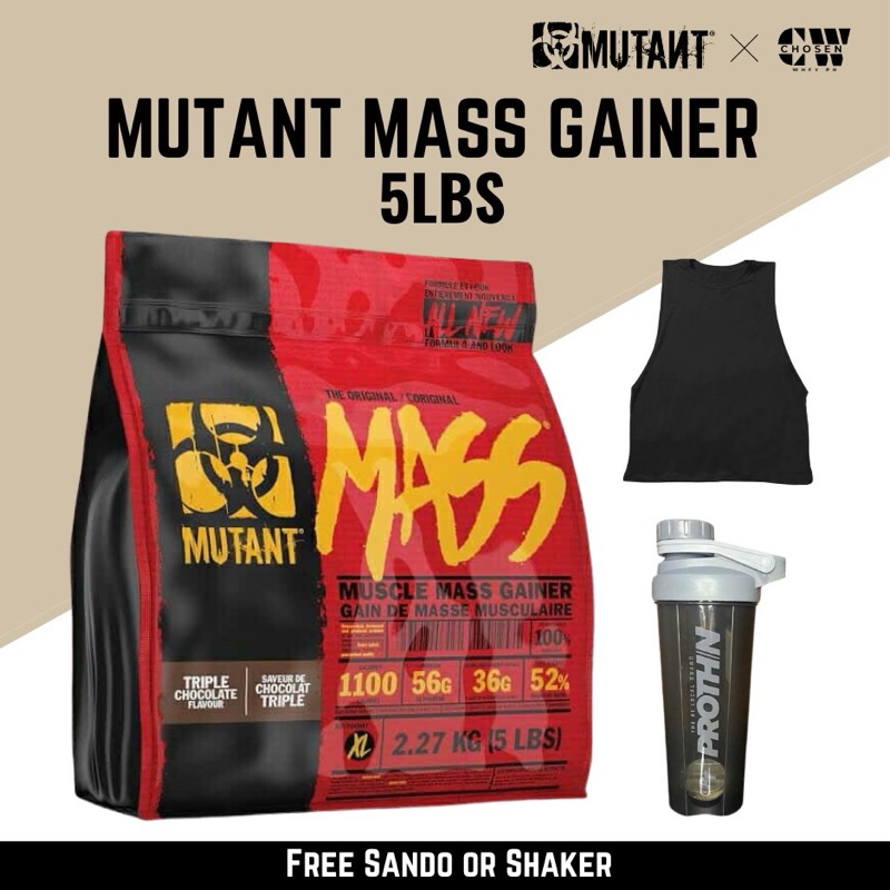 MUTANT MASS GAINER 5LBS TRIPLE CHOCOLATEWITH FREE SHAKER OR SANDO ...
