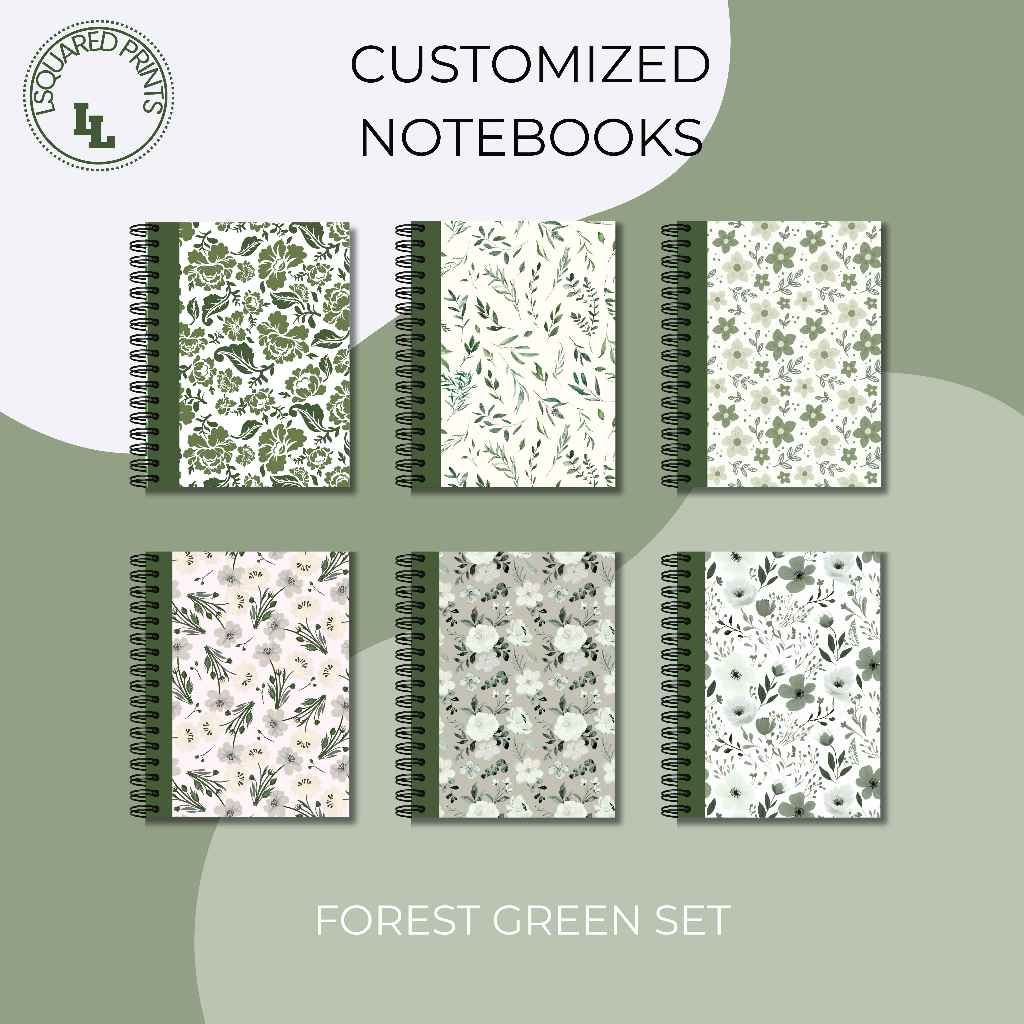 CUSTOMIZED NOTEBOOKS | FOREST GREEN | SOFT WIRE BOUND | Shopee Philippines